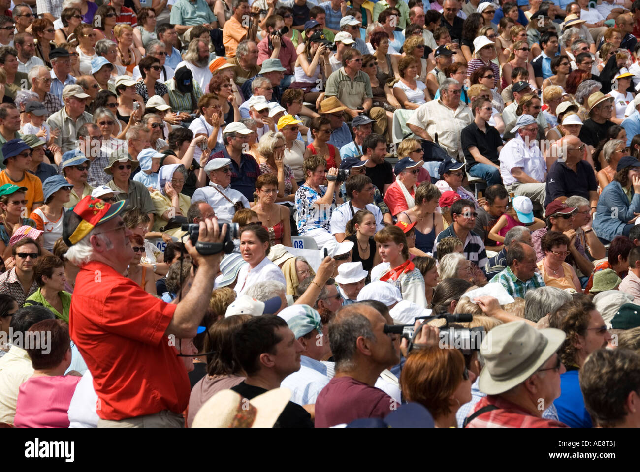 Image of a Crowd of People Watching the Confolens Folk Dancing Festival ...