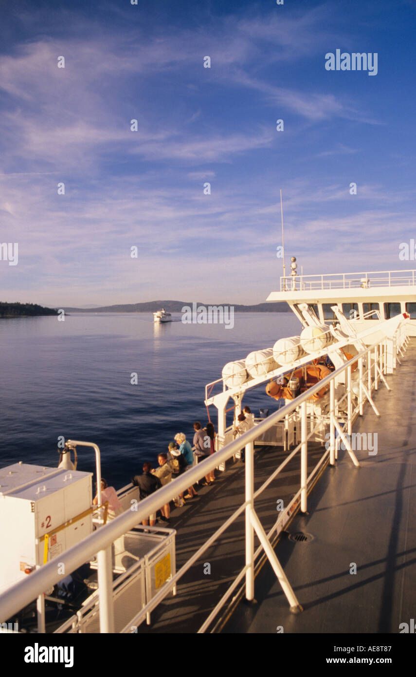 BC Ferries passing in Active Pass georgia Strait British Columbia ...