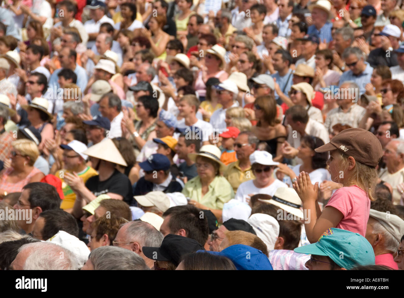 Image of a Crowd of People Watching the Confolens Folk Dancing Festival ...