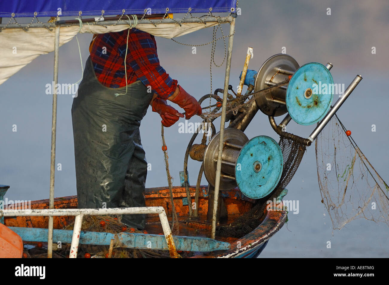 Fishing boat skala kalonis hi-res stock photography and images - Alamy