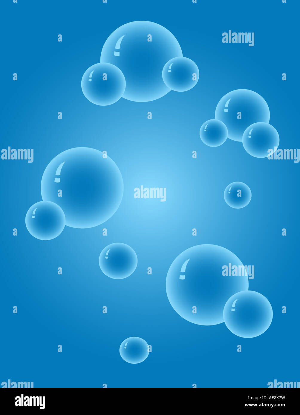 Blue bubbles background Stock Photo - Alamy