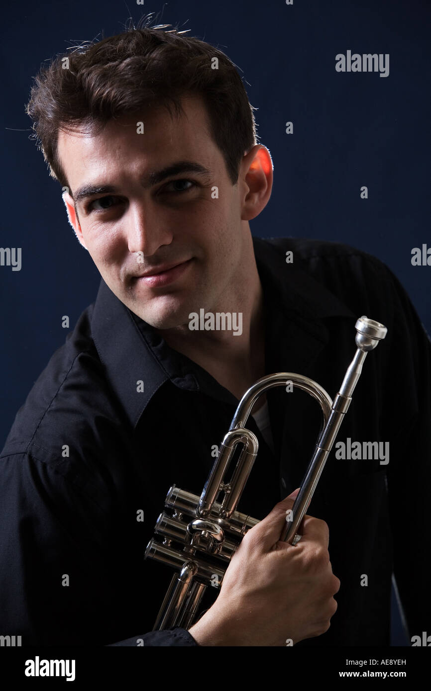 Man with trumpet Stock Photo - Alamy