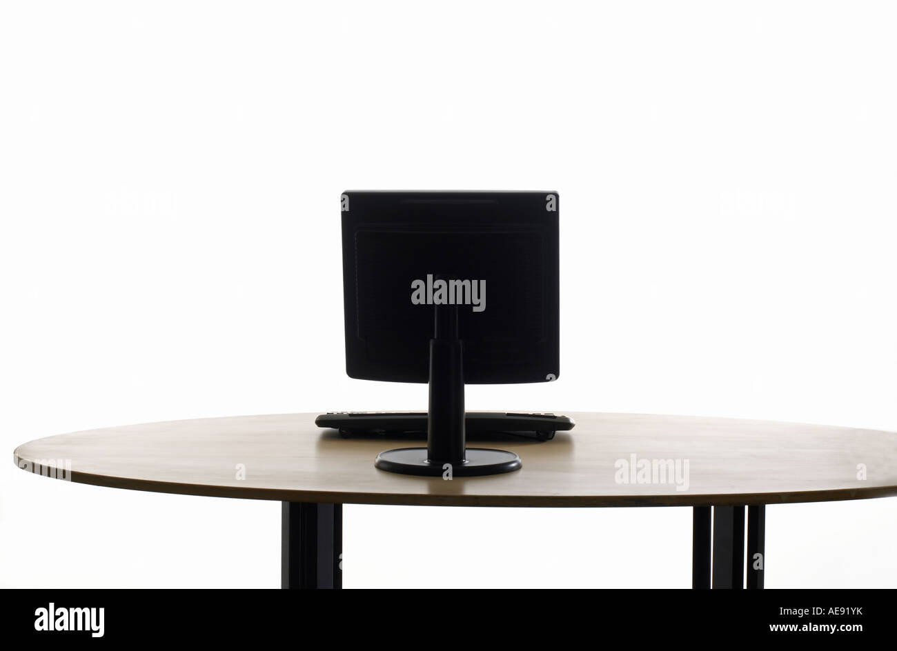 table with computer Stock Photo - Alamy
