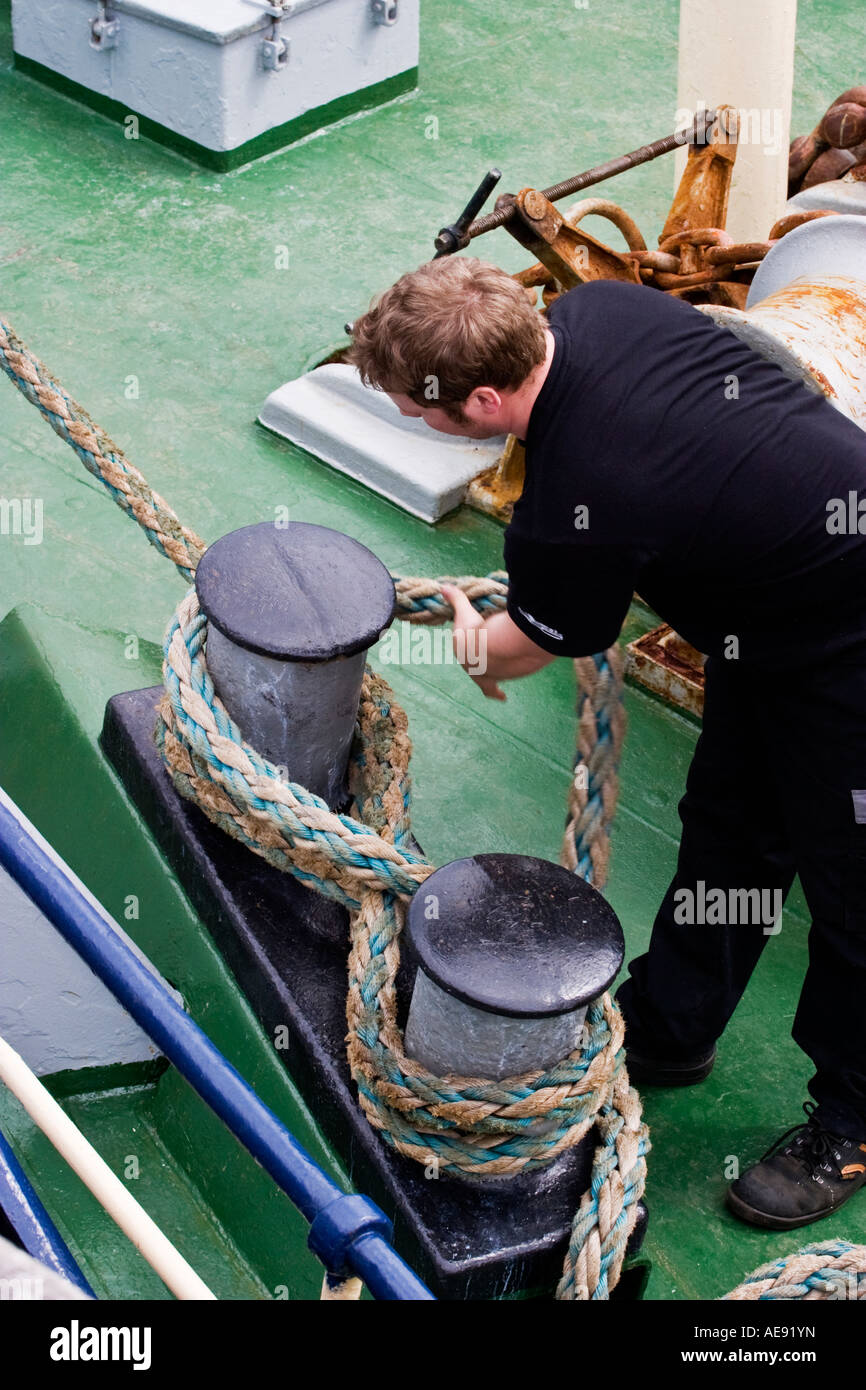 Sailor with a hawser Stock Photo - Alamy