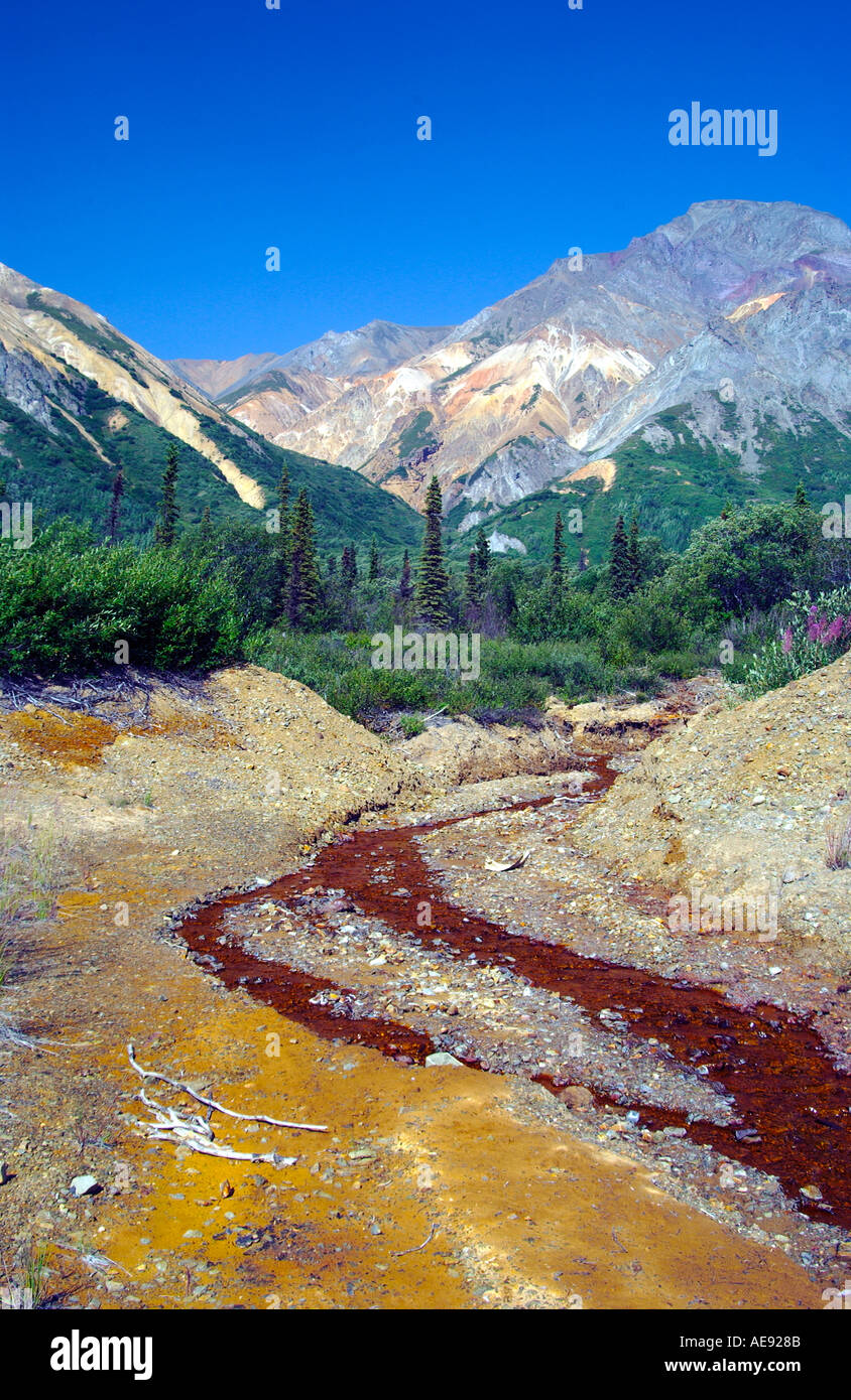 Sheep Mountain in the iron mountain range and stream bed along the ...