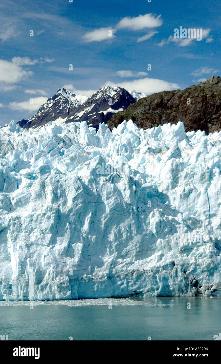 Close up views of the Marjorie Glacier toe in Glacier Bay National Park ...