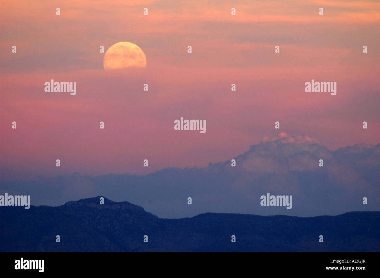 West Desert Moonrise Stock Photo - Alamy