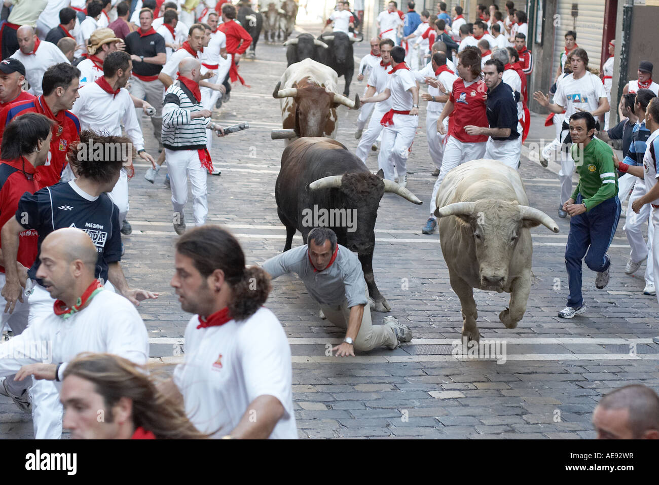 Fiesta de San Fermin Pamplona Spain Sequence of four images Stock Photo ...