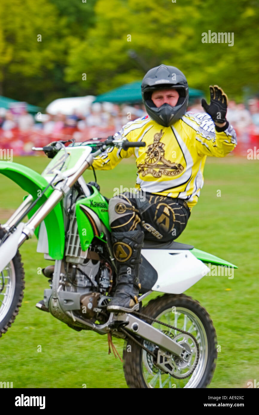 Single rider pulling wheelie on motorbike - The Royal Artillery Flying ...