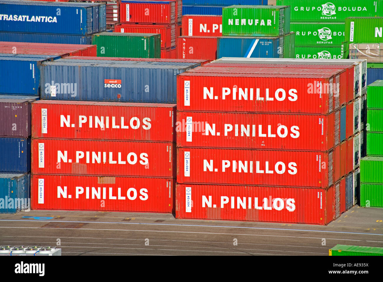 Container Terminal Port of Barcelona Spain Stock Photo - Alamy