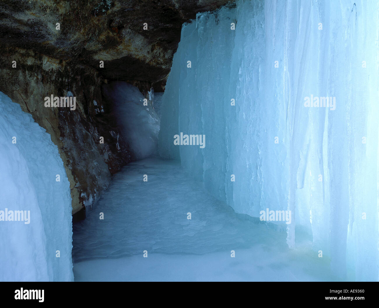 Ice cave, Upper Peninsula near Munising, Michigan Stock Photo - Alamy