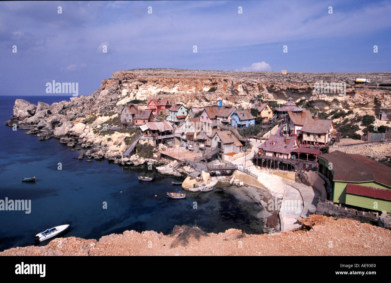 POPEYE VILLAGE MALTA FILM SET ROBIN WILLIAMS Stock Photo - Alamy