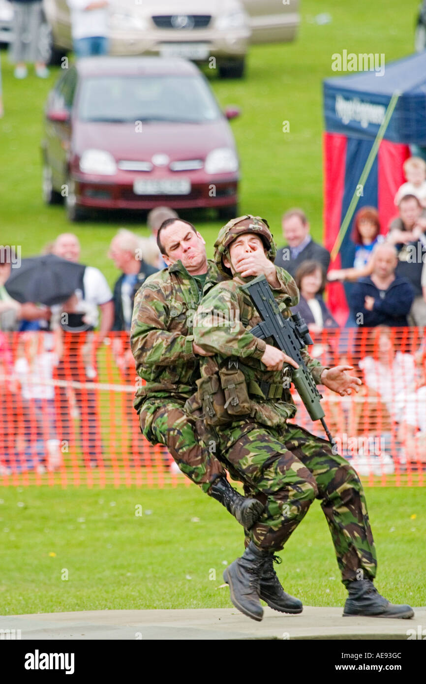 Unarmed combat display from Royal Marine Commando soldiers Stock Photo ...