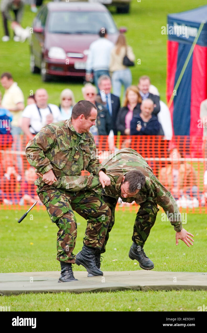 Unarmed combat display from Royal Marine Commando soldiers Stock Photo ...