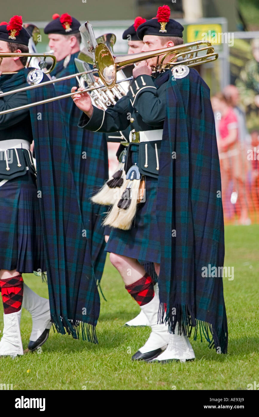 Trombone player in Scottish Pipe and Brass Band Stock Photo - Alamy