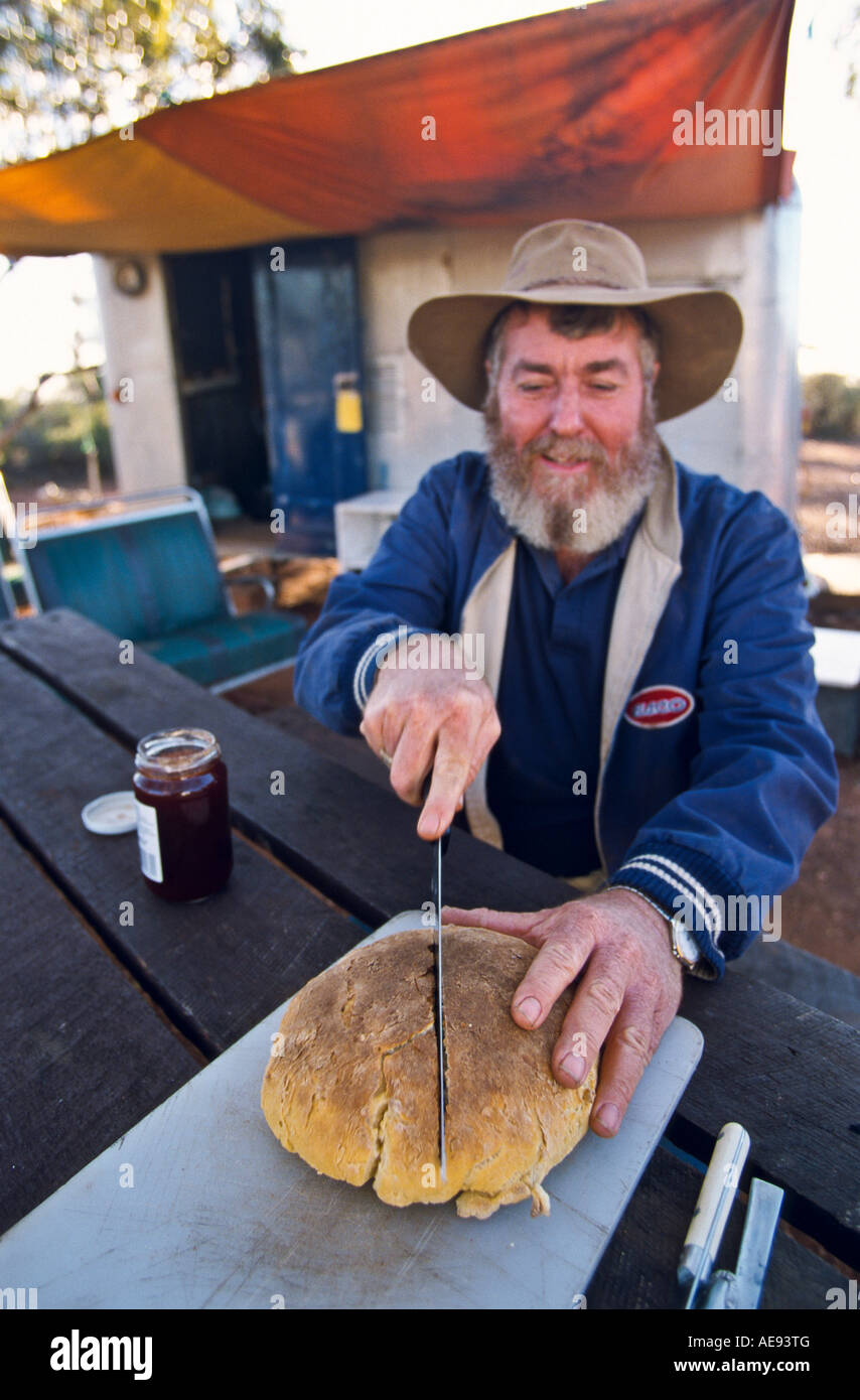 Prospector at campsite, Australia Stock Photo - Alamy