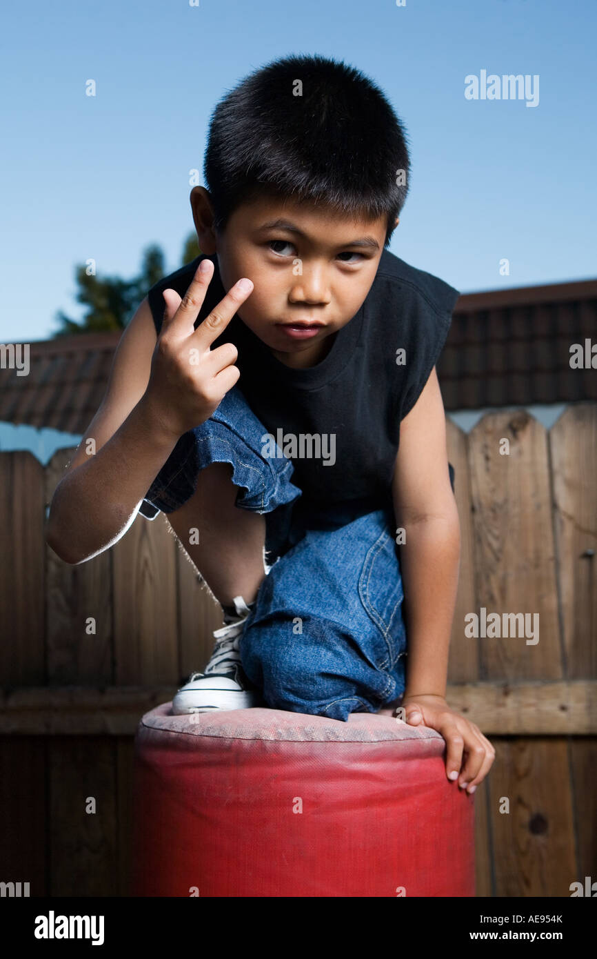Kid hand gesture Stock Photo - Alamy