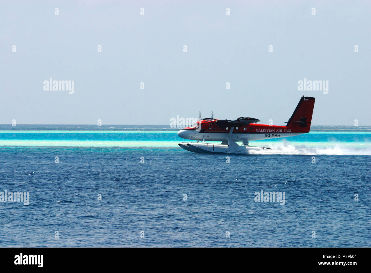 Seaplane taking off Maldives Stock Photo - Alamy