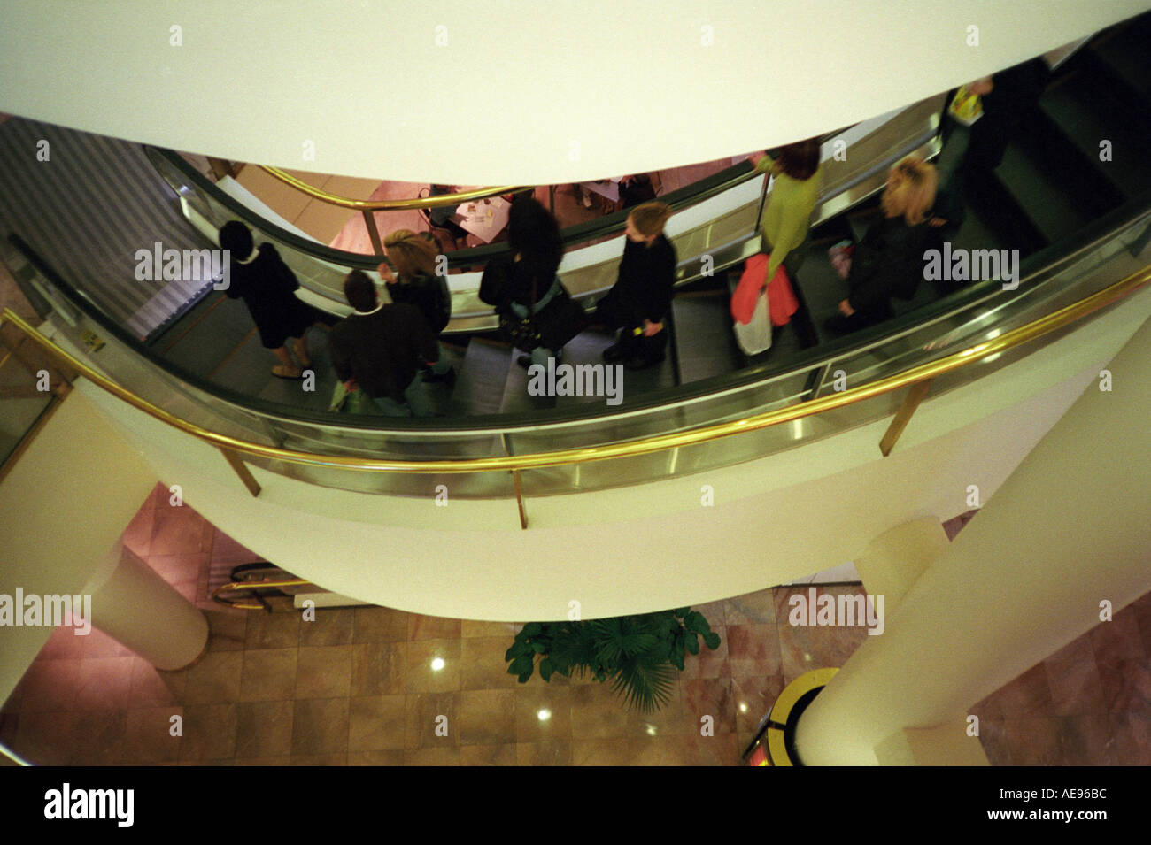 Curved Escalator Nordstrom San Francisco Stock Photo - Alamy