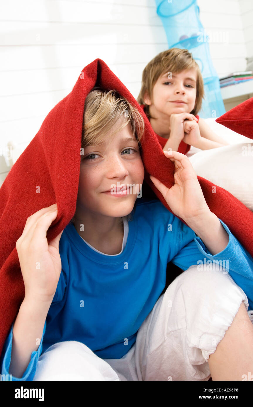 2 boys at home Stock Photo - Alamy