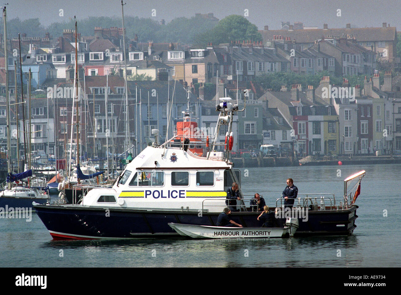 Police boat in Weymouth harbour in Dorset Britain UK Stock Photo - Alamy