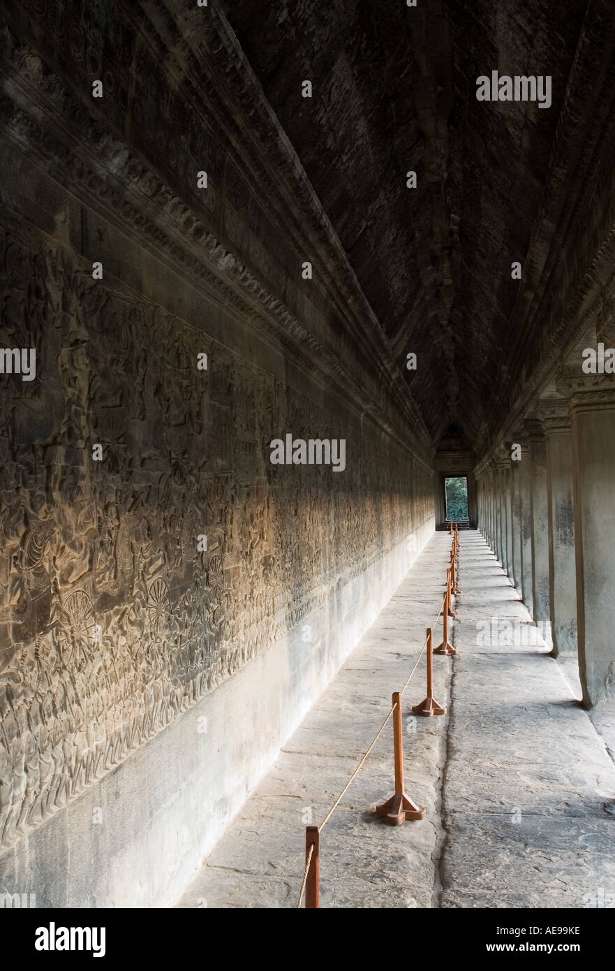 Stock photo of a gallery in the ancient temple of Angkor Wat in ...