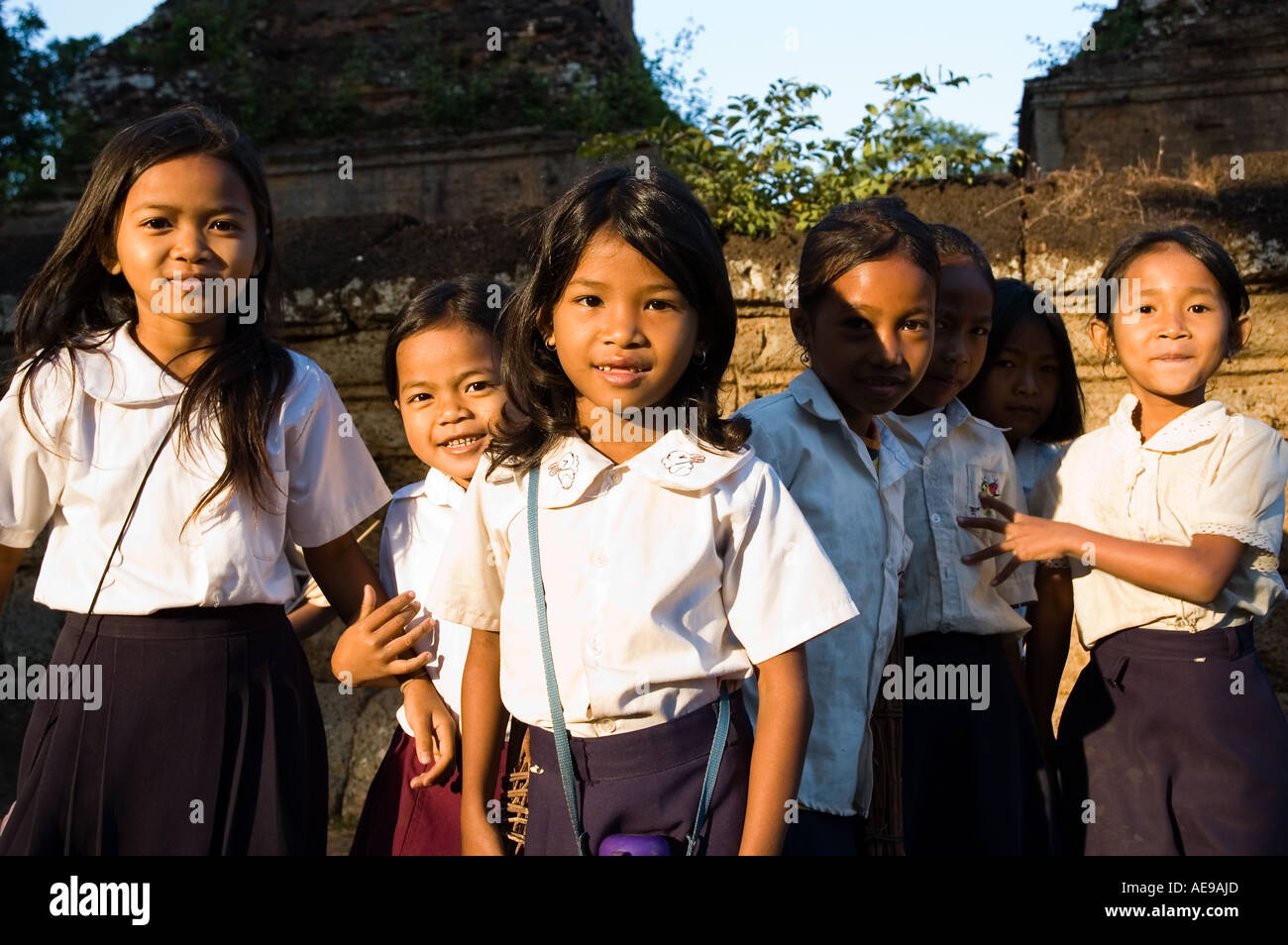 Stock photo of elementary school students in a schoolyard near Siem ...
