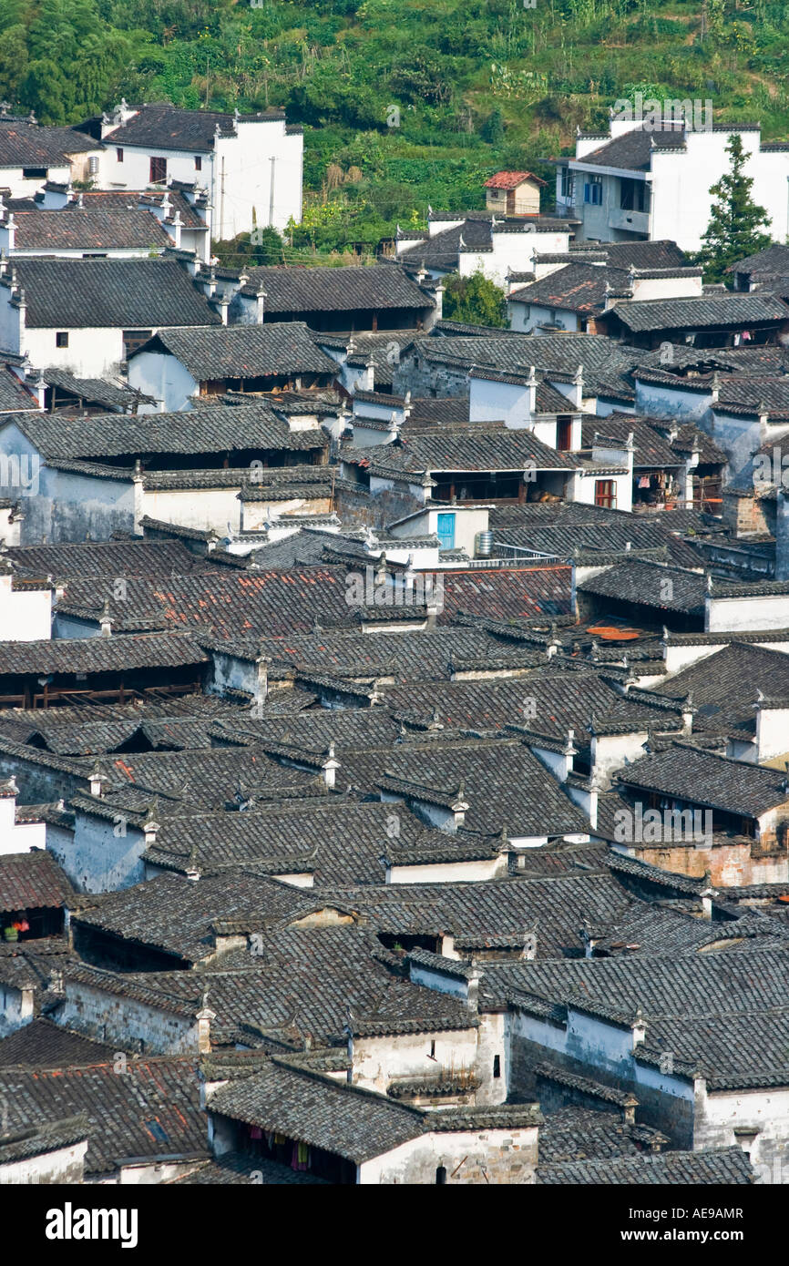 Rooftop View Likeng Ancient Huizhou Style Village Wuyuan County China ...
