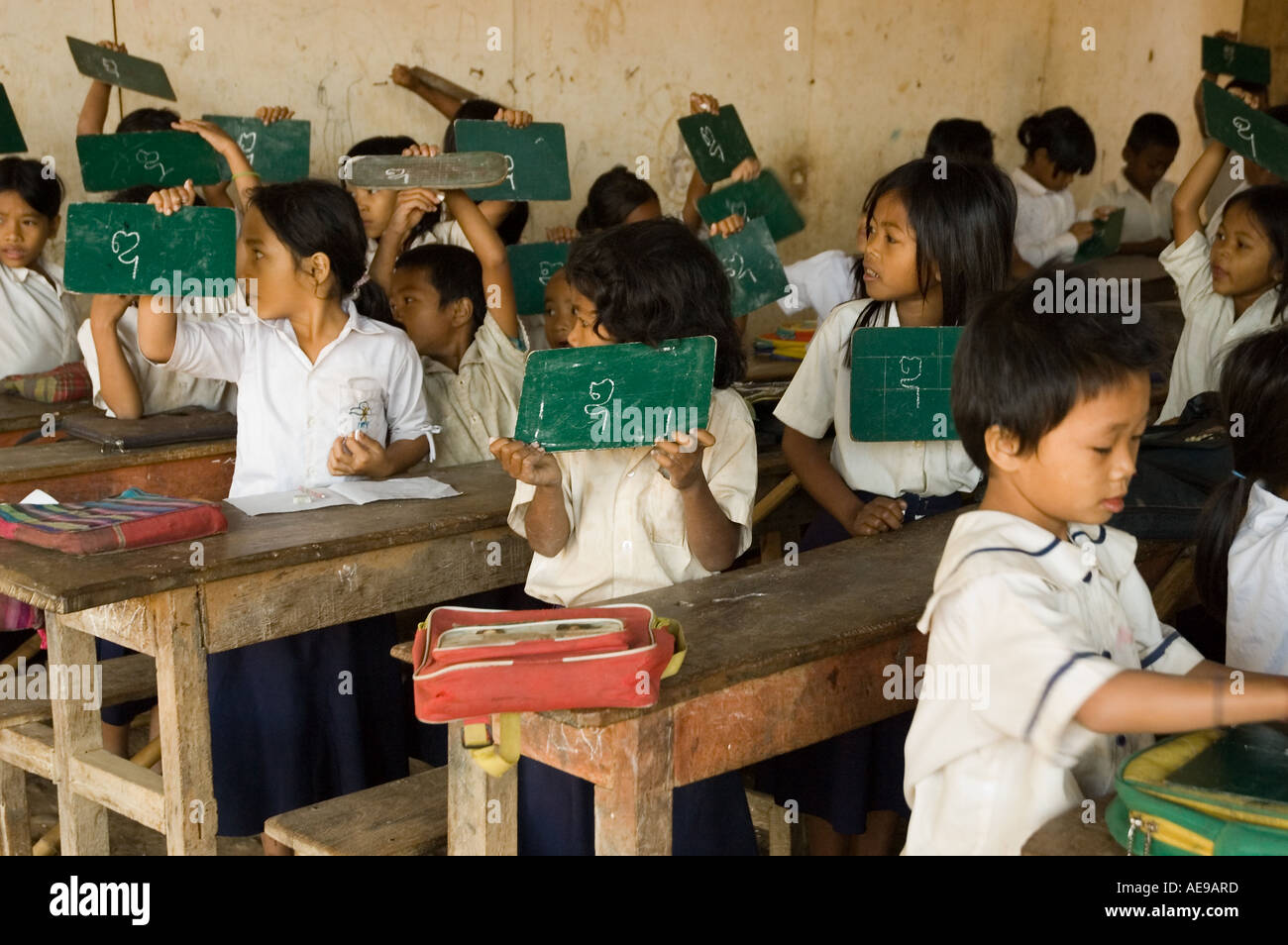 Cambodian school uniform hi-res stock photography and images - Alamy