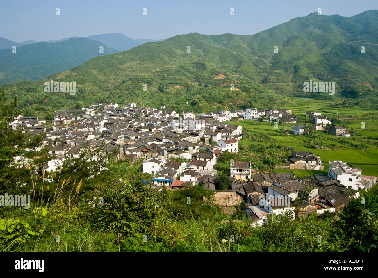 Rooftop View Likeng Ancient Huizhou Style Village Wuyuan County China ...