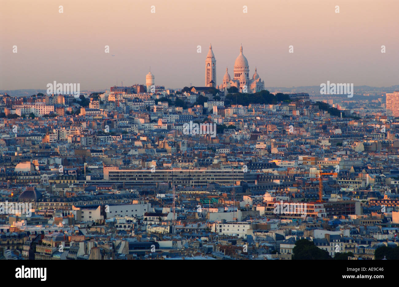 view of Sacré coeur from eiffel tower Stock Photo - Alamy