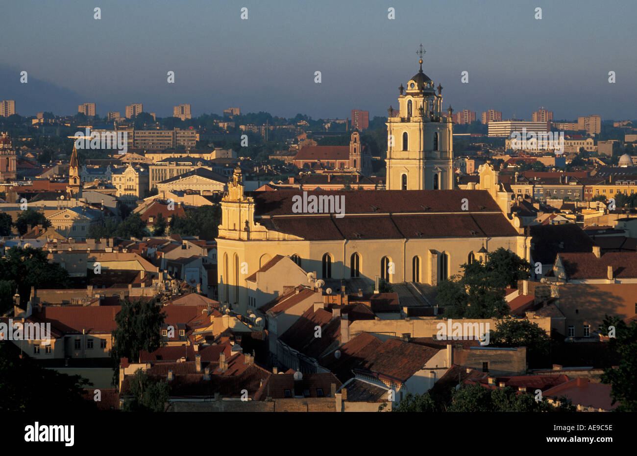Lithuania Vilnius Pilies Street and the Church of St John in the Old ...