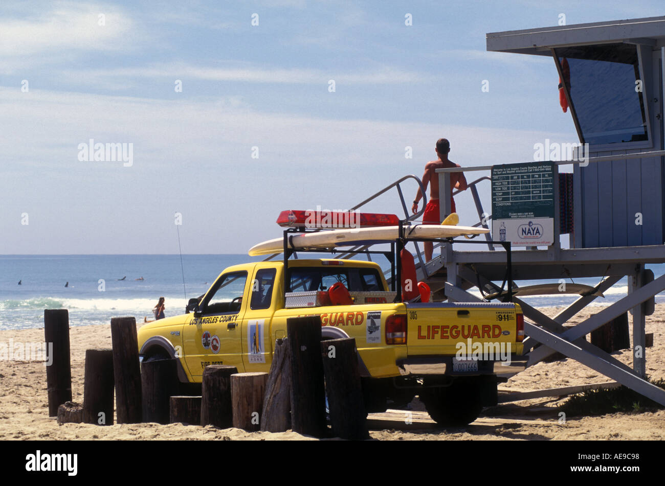 California Malibu Surfrider Beach lifeguard tower Stock Photo - Alamy