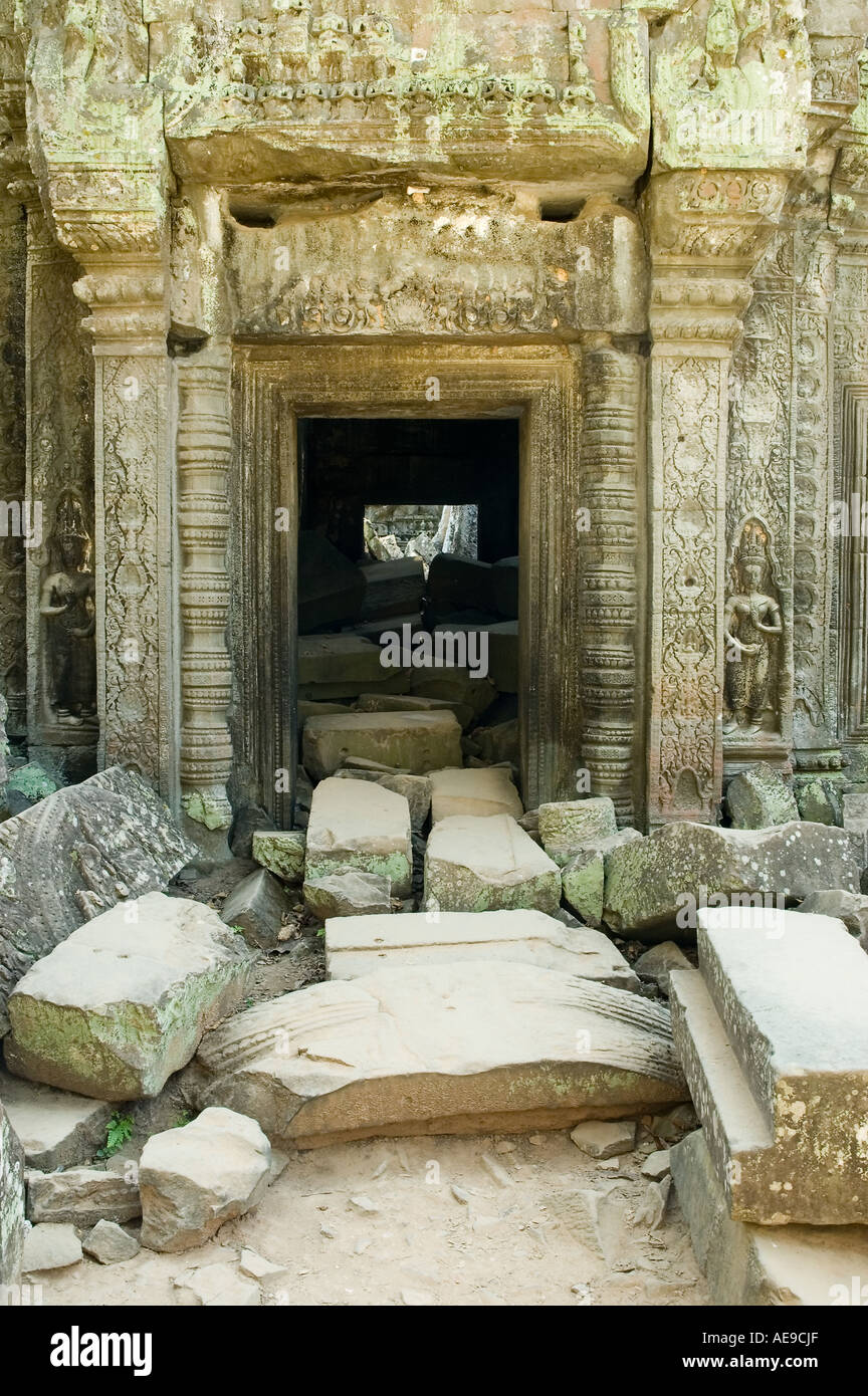 The ancient Angkorian temple of Ta Prohm near Angkor Wat in Cambodia ...