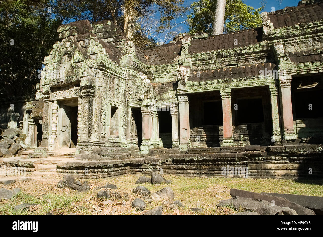 The ancient Angkorian temple of Ta Prohm near Angkor Wat in Cambodia ...