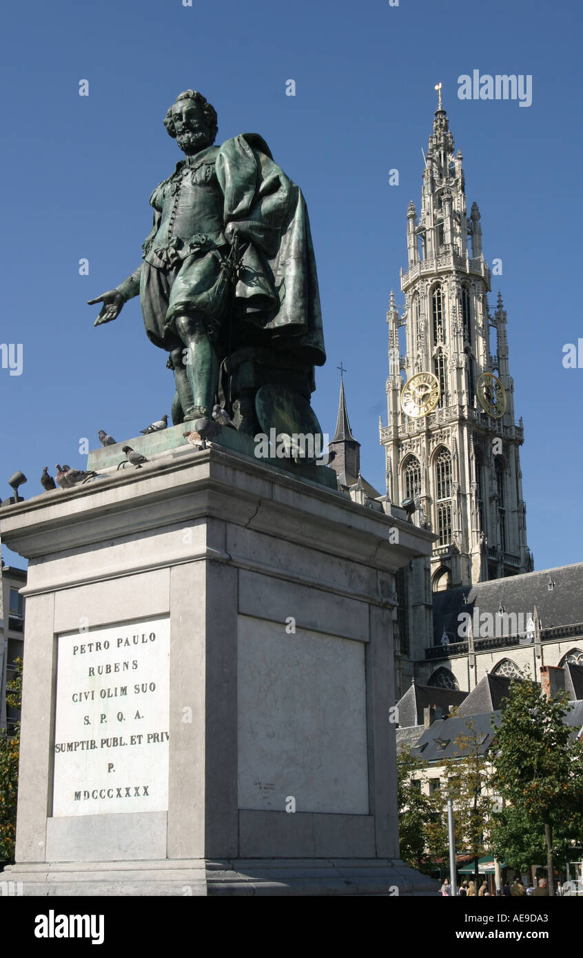 Pieter Paul RUBENS statue in Antwerp Stock Photo - Alamy