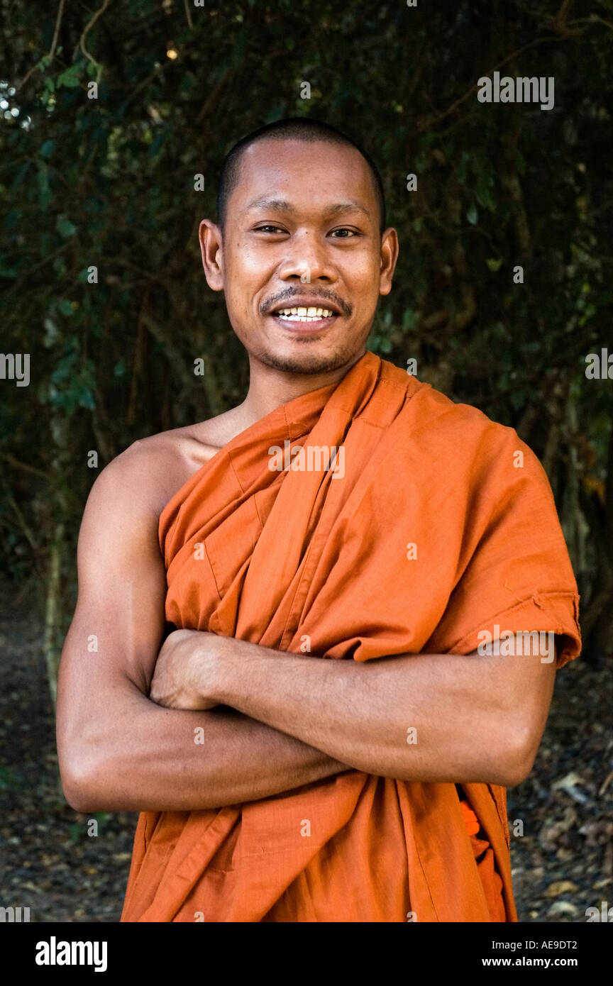 Stock photo of a novice monk at the ancient temple of Angkor Wat in ...