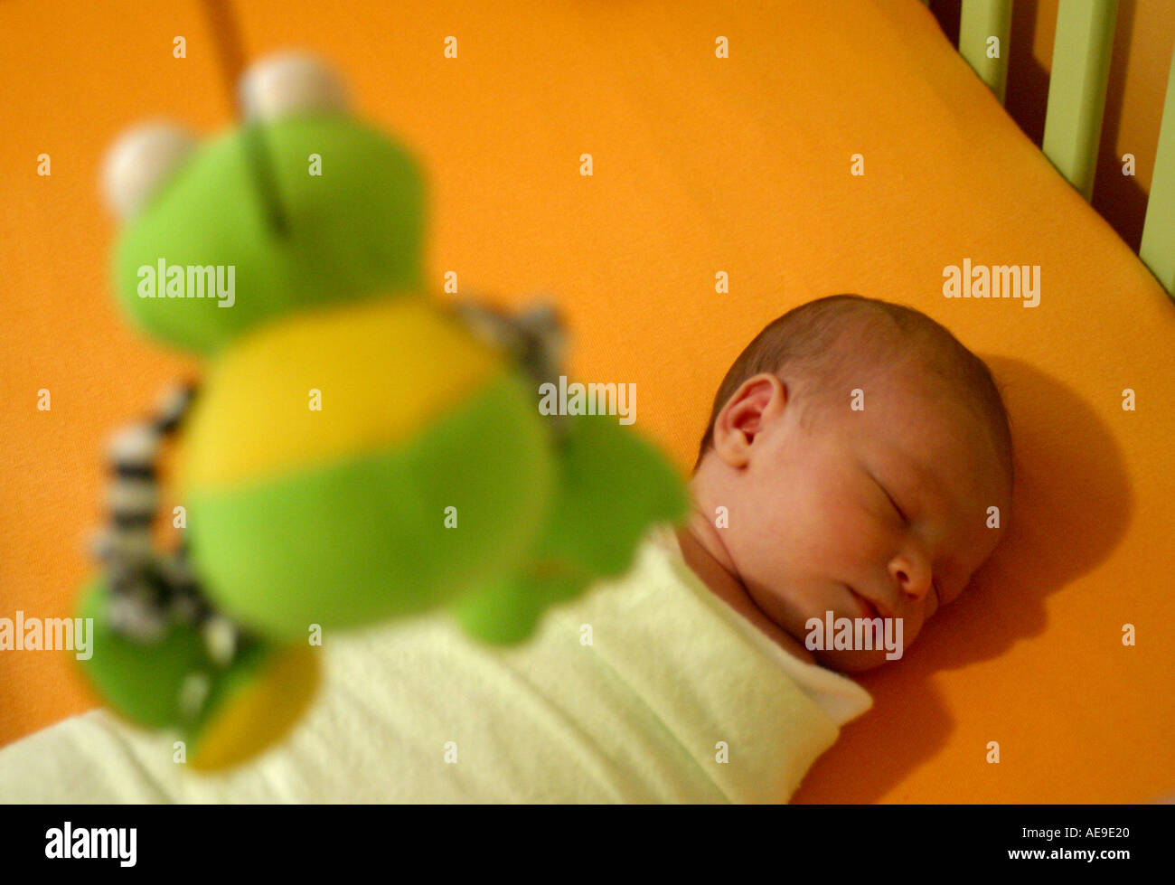 baby boy asleep in crip Stock Photo - Alamy