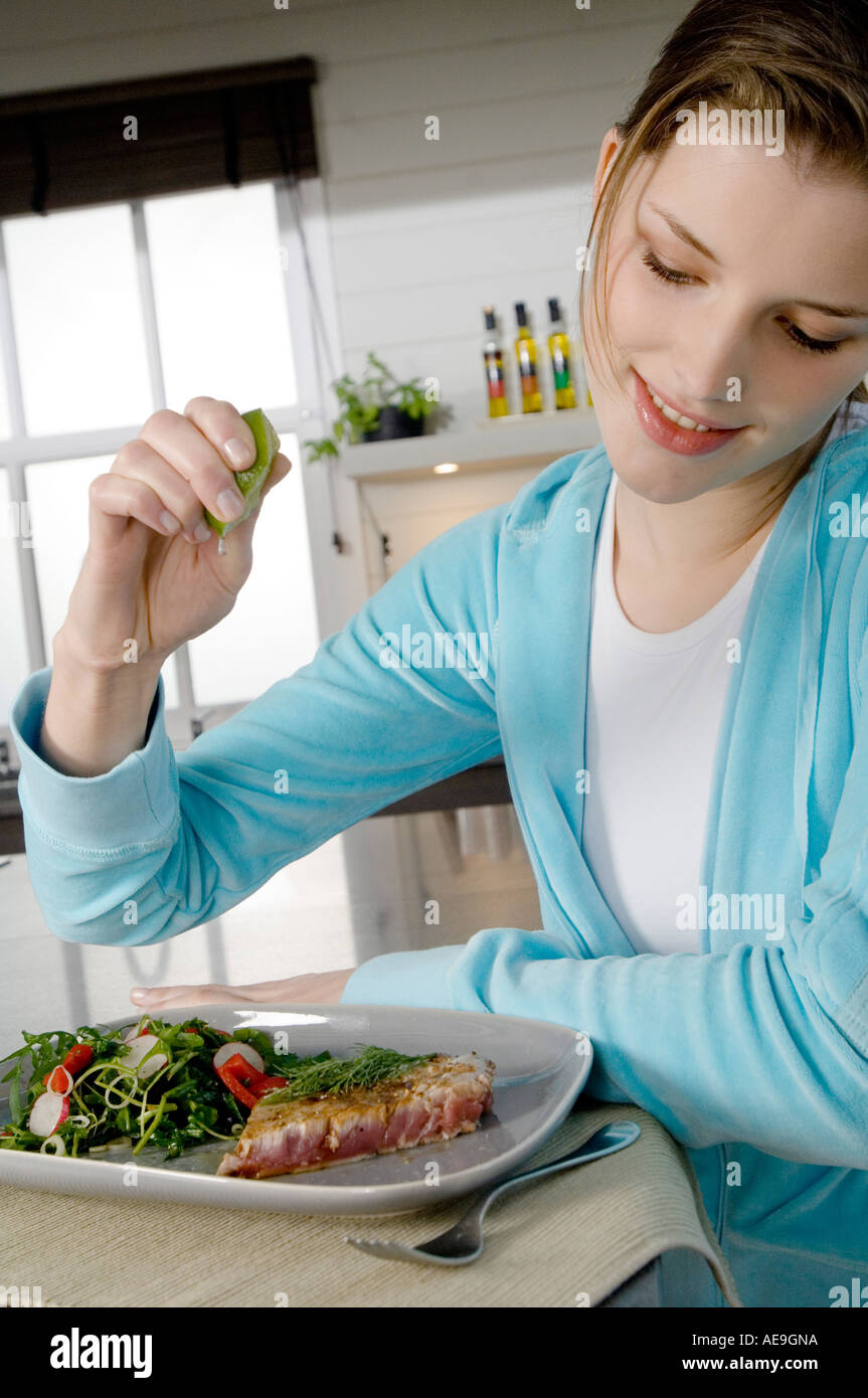 Young woman meat on hi-res stock photography and images - Alamy