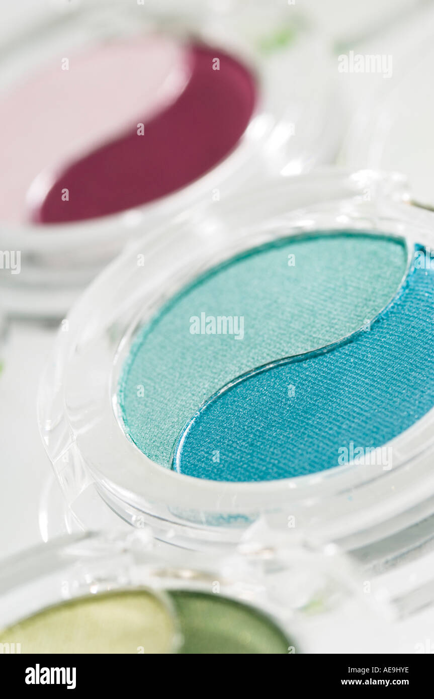 Eye-shadow boxes, close-up Stock Photo - Alamy