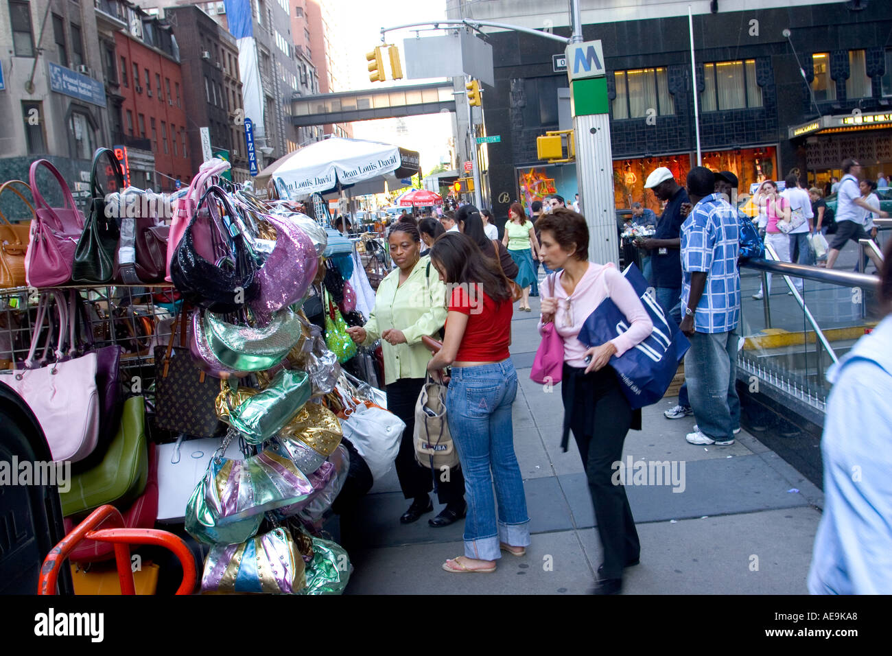 Street stall selling bags Manhattan New York USA Stock Photo - Alamy