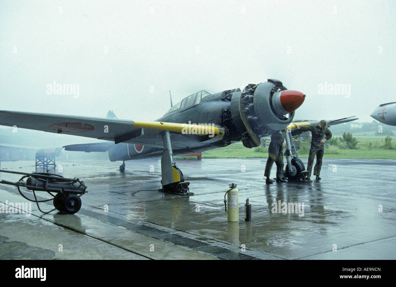 Kawasaki Ki-100 Type 5 Imperial Japanese Army Fighter's engine turning ...