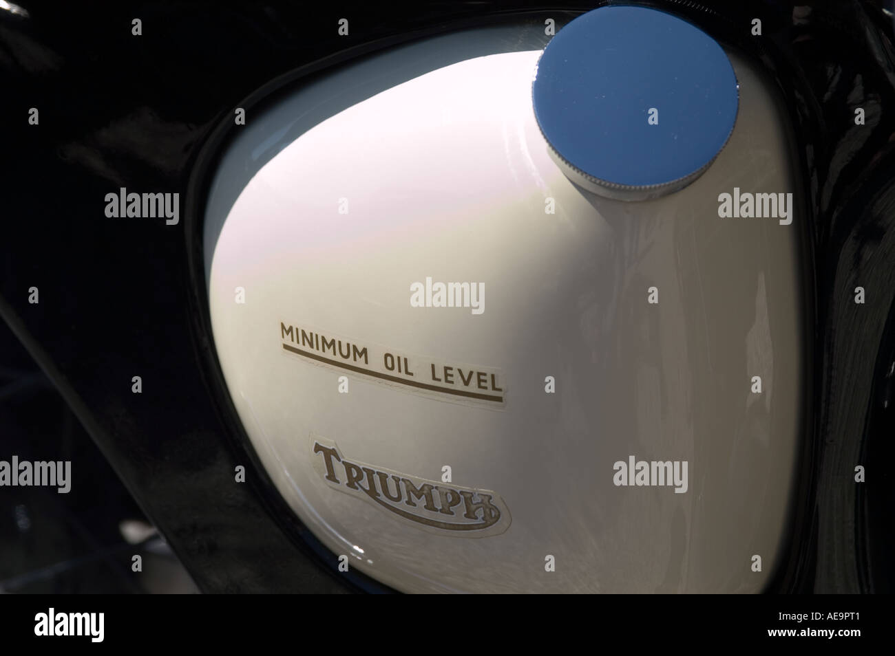 Triumph motorcycle oil tank Vintage and classic car rally Leighton Hall ...