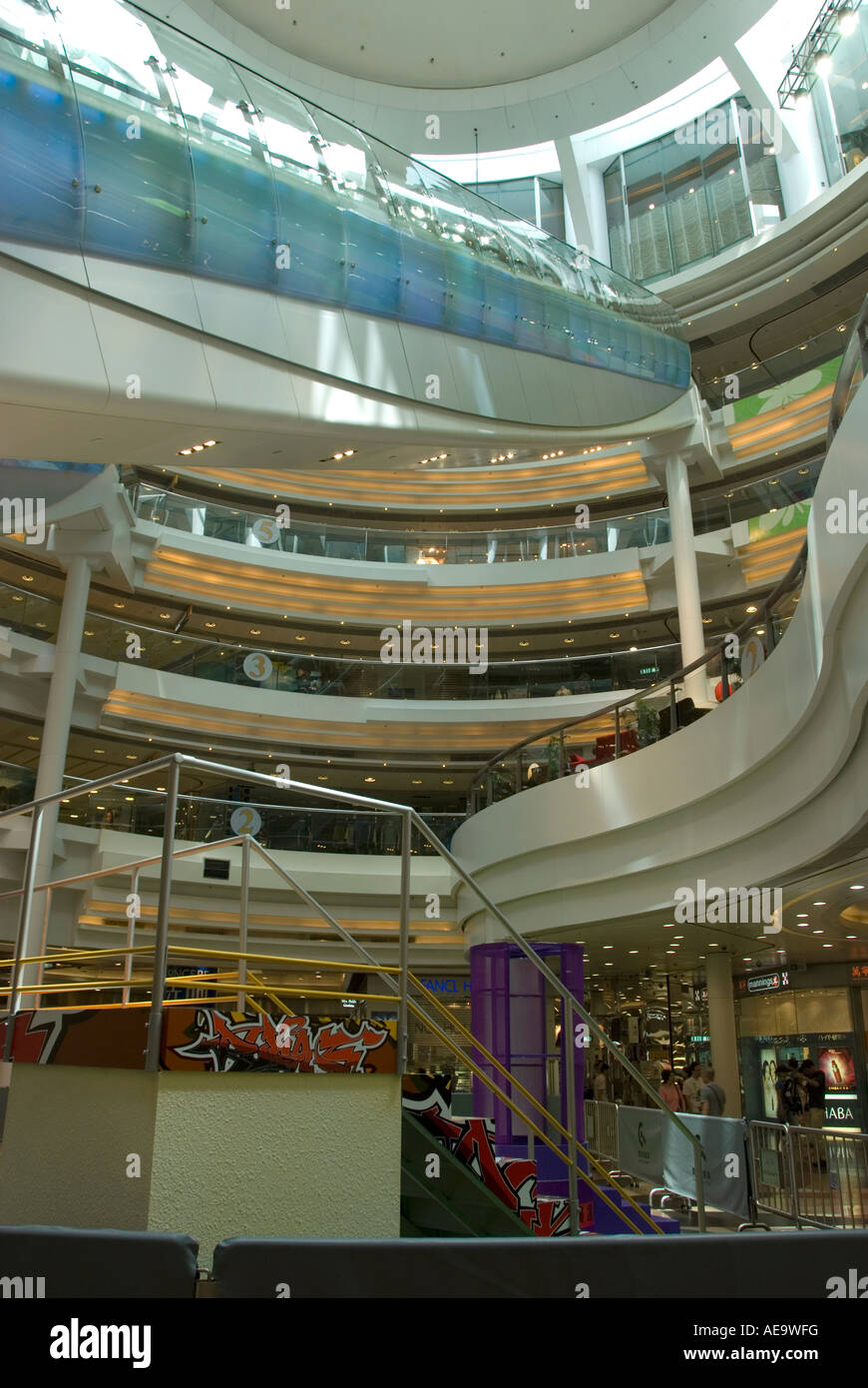 Inside a modern Shopping mall plaza in Hongkong Stock Photo - Alamy