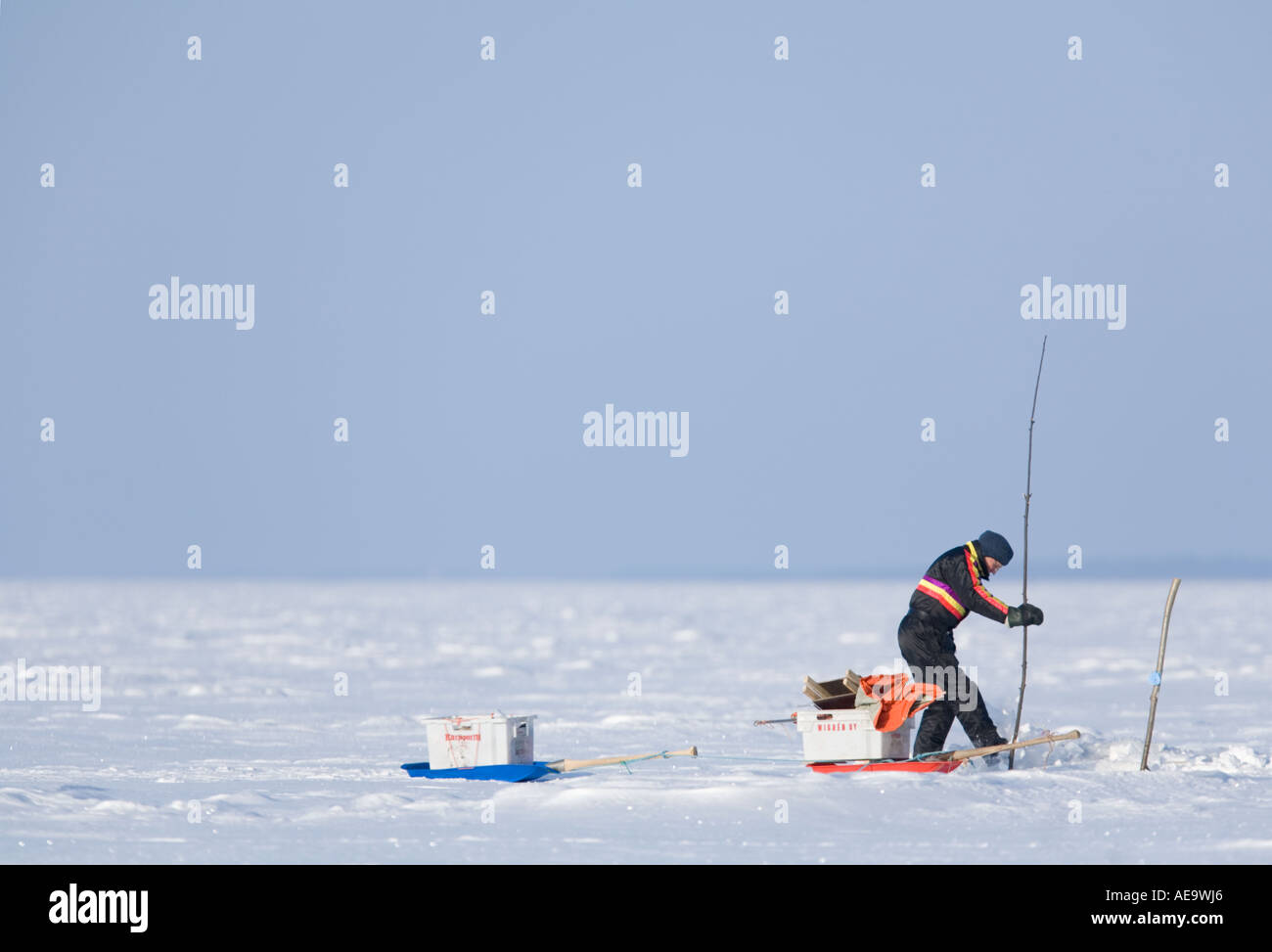 Fisherman checking fishing nets at Baltic Sea , Gulf of Bothnia ...