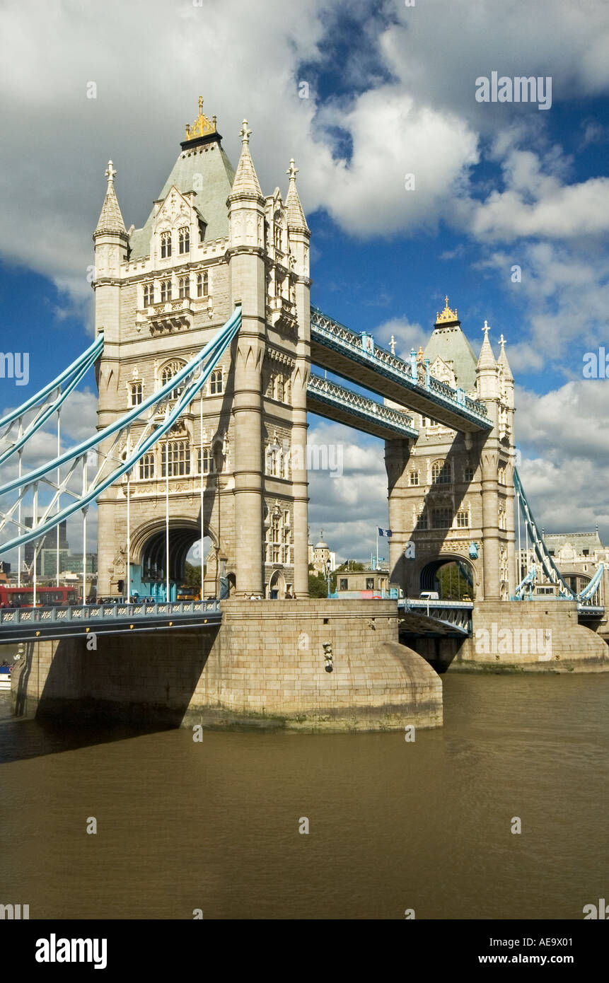 tower bridge portrait day sunny blue sky london england uk Stock Photo ...