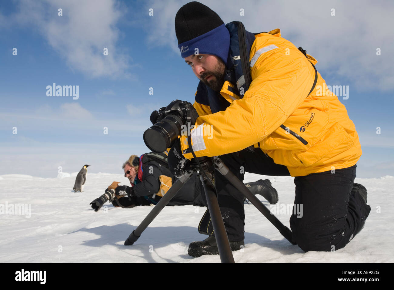 Antarctica Snow Hill Island Photographers from cruise take pictures at ...