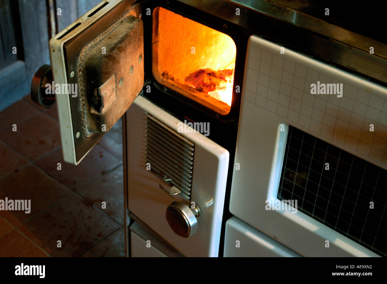 Stove in Serbian Country kitchen Stock Photo - Alamy