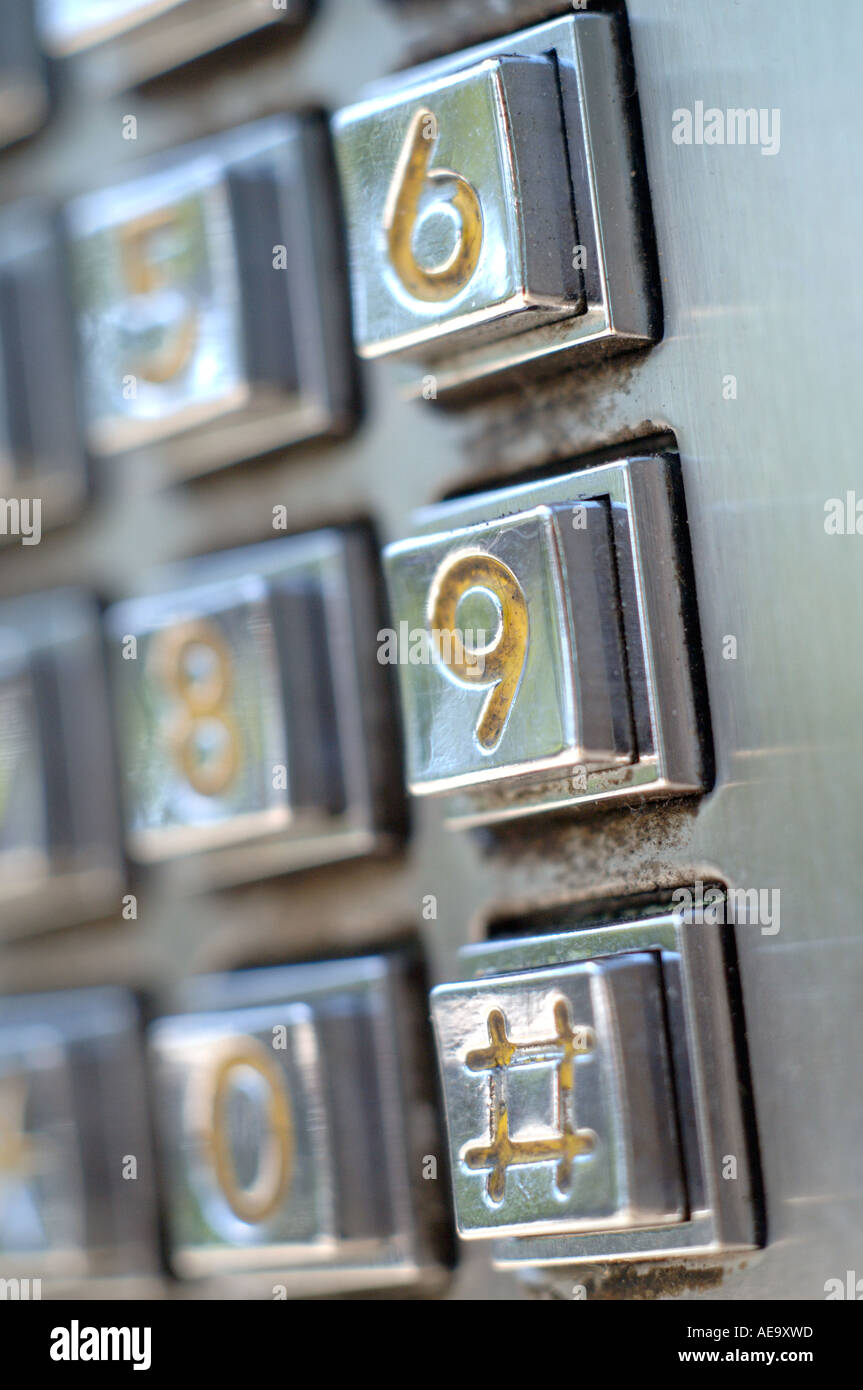Vertical close up of numbered keypad entry system Stock Photo - Alamy