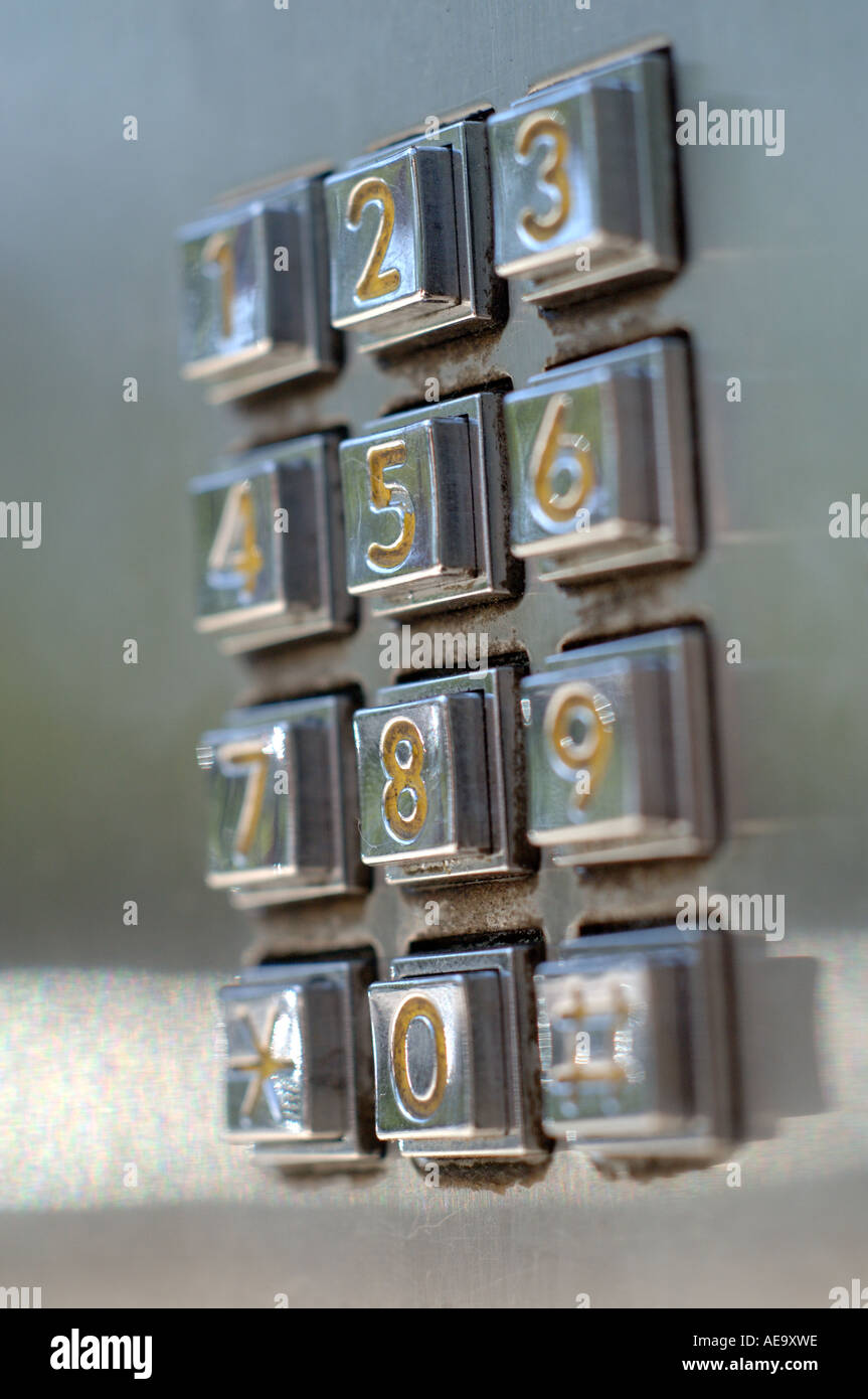 Vertical close up of numbered keypad entry system Stock Photo - Alamy